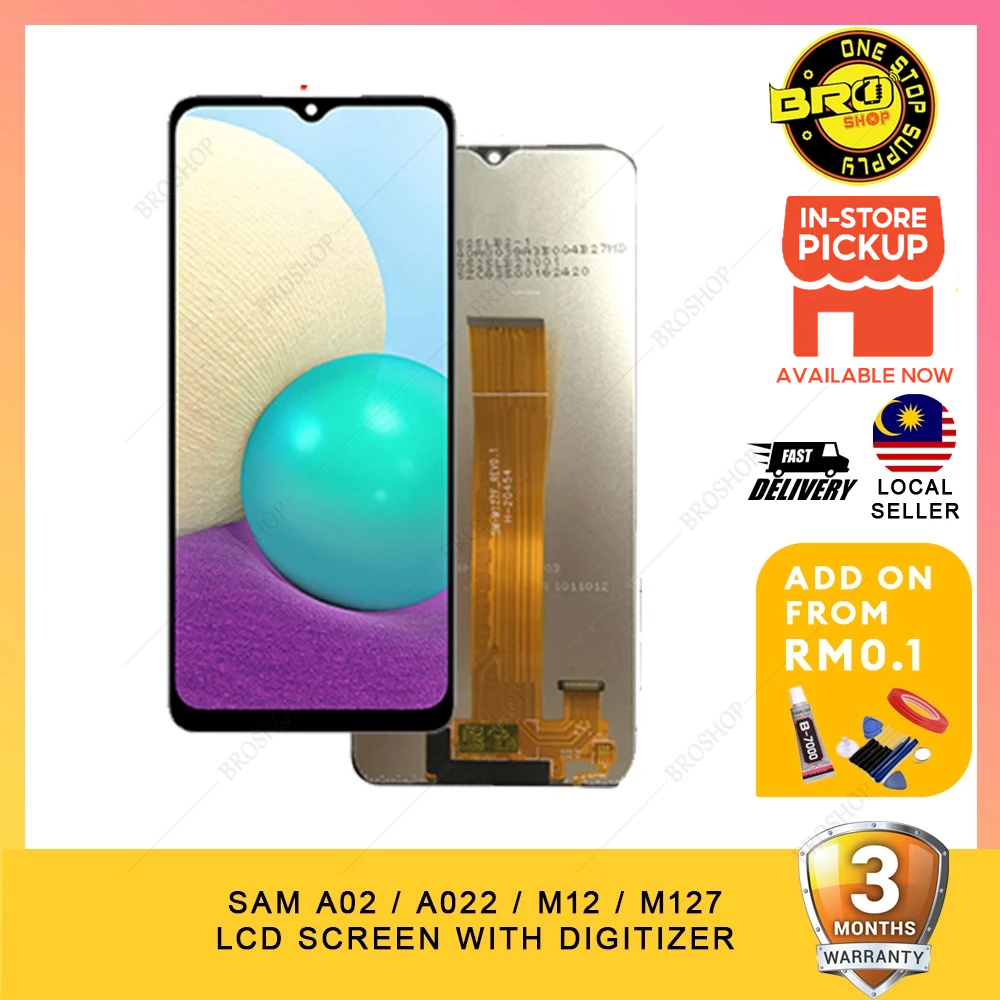 BROSHOP BS Compatible Lcd For Sam A02 / A022F A022 / M12 / M127F M127 ...
