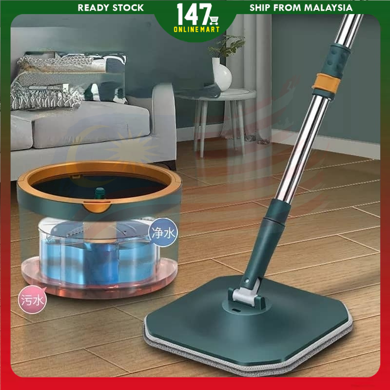 Isi Rumah Spin Mop dengan Baldi Pengaan Kering dan Basah /Spin Mop Flat ...
