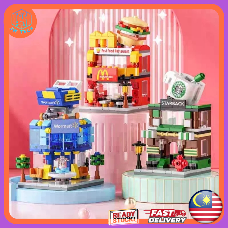 🇲🇾Ready Stock🇲🇾 Mini Street View Lego Block 3Pcs Set Fast Food ...