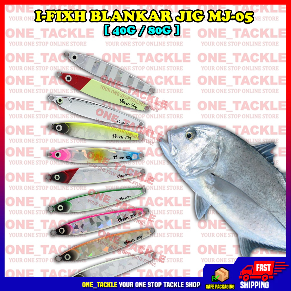 I-FIXH BLANKAR LIGHT JIG FAST SINKING LURE 7G, 12G, 18G, 40G, 80G ...