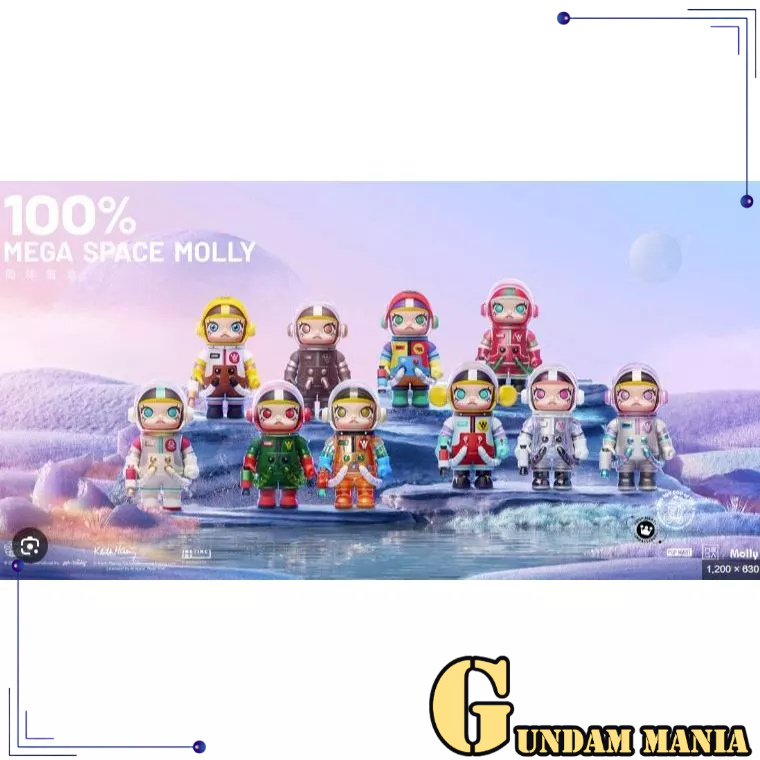 【ORIGINAL】POPMART 100% Mega Collection Space Molly Series 01 Blind Box ...
