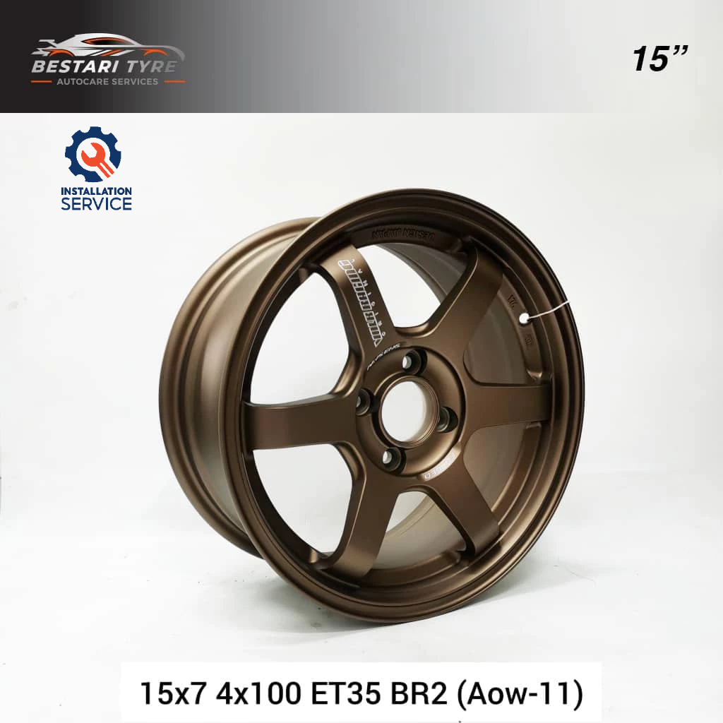 【Installation Available】AOW-11 FLOW FORMING 15 INCH 15X7 4X100 ET35 BR2 READY STOCK SPORT RIM ...