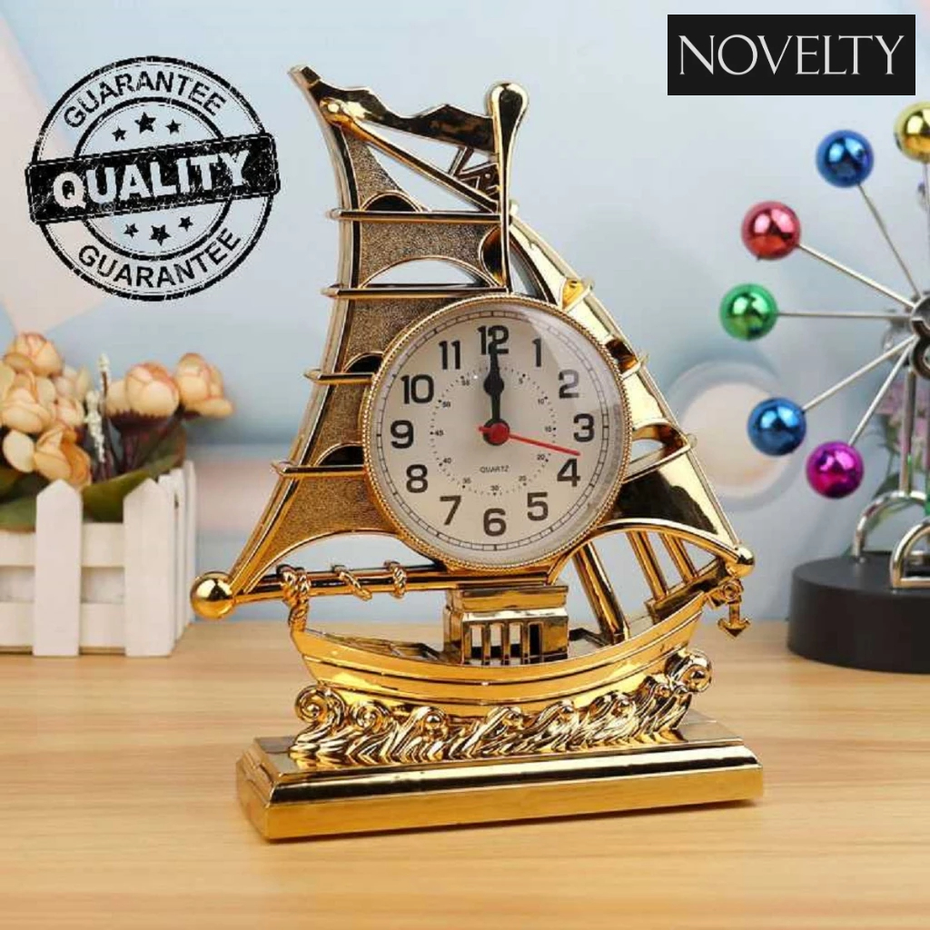 Classic Yacht Alarm Clock Jam Loceng Sailboat Hiasan Rak Dinding Meja ...