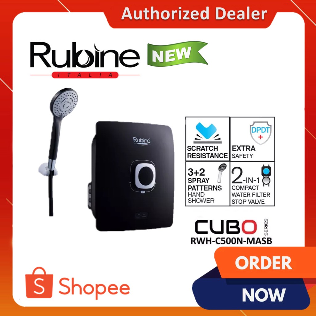 RUBINE RWH-C500N-MASB Instant Water Heater [Non-Pump] /RWH-FS390N-MAW No Pump | Shopee Malaysia