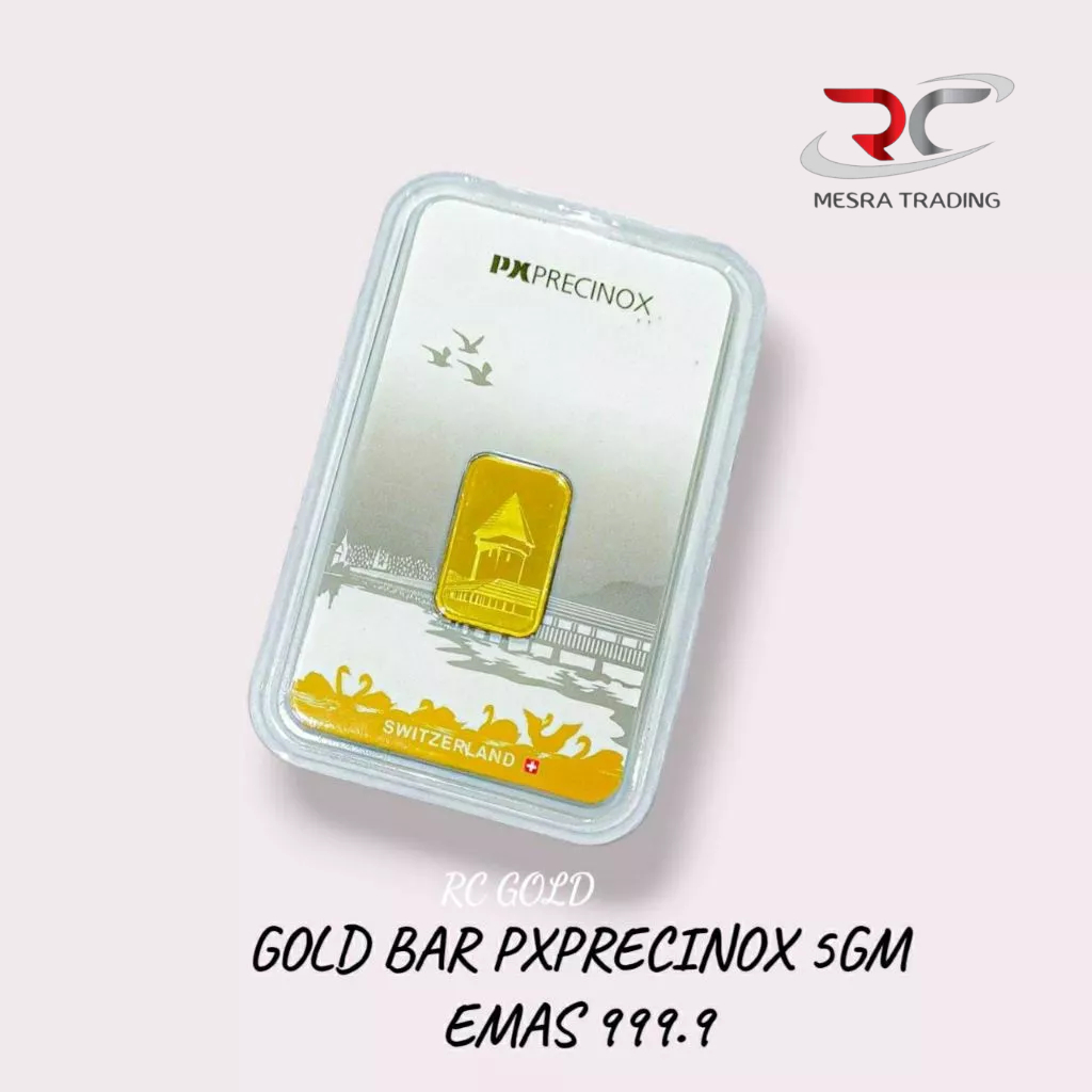 PX PRECINOX GOLD BAR 5GM 999.9 GOLD BAR SWITZERLAND GOLD BULLION BAR 5G ...
