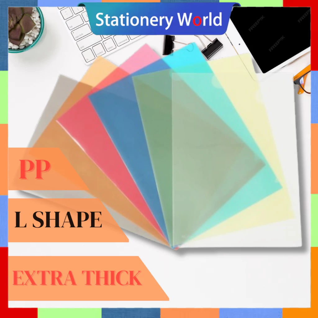 [EXTRA THICK] A4 L Shape PP Folder E310 Transparent Document File Holder \ L Shape File Folder ...