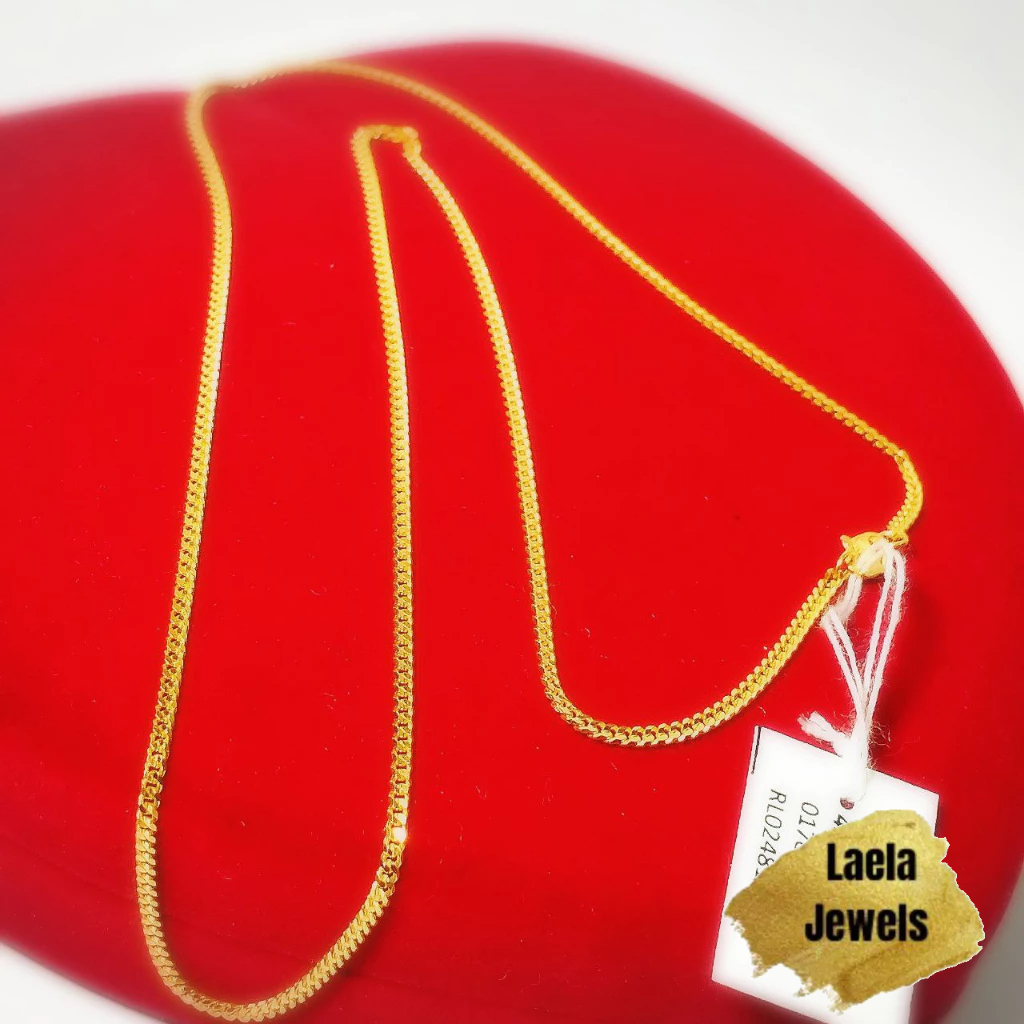 LAELA RANTAI LEHER MESIN PADU EMAS TULEN 916 GOLD NECKLACES | Shopee ...