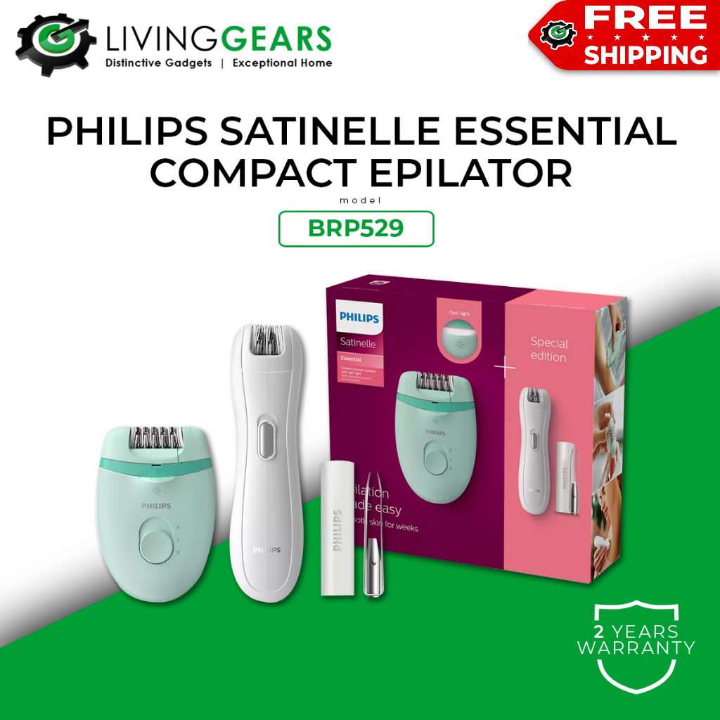 Philips BRP529 Satinelle Essential Compact Epilator Epilation Set ...