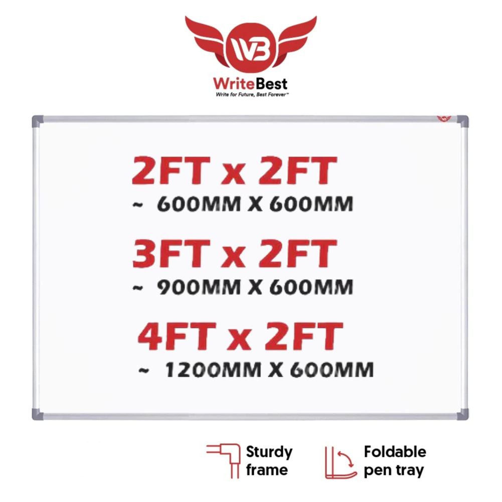 Writebest Whiteboard /Magnetic WhiteBoard / White board Aluminium Frame ...