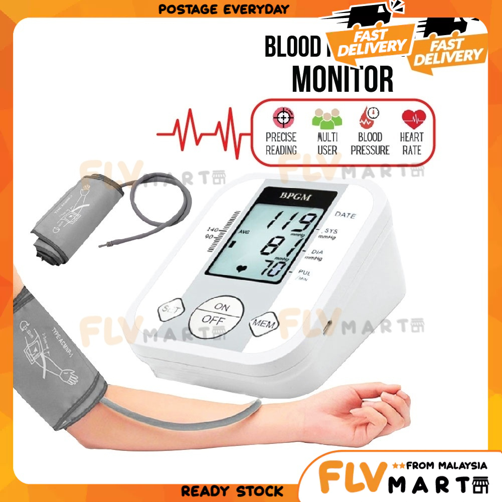 Electric Blood Pressure Monitor BP Cuff Machine Home Care Portable ...