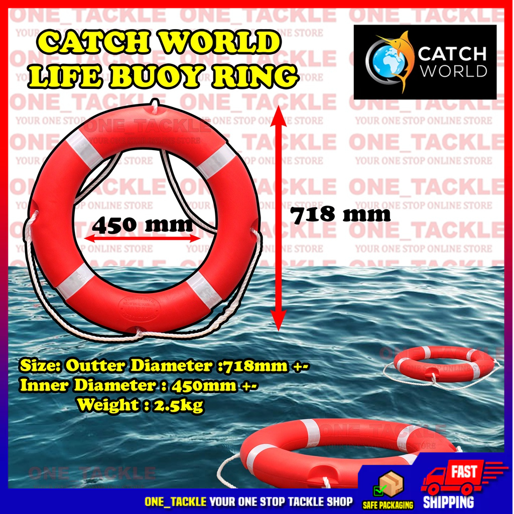 Catch World Safety Marine Life Buoy HARD PVC Marine Safety Pelampung ...