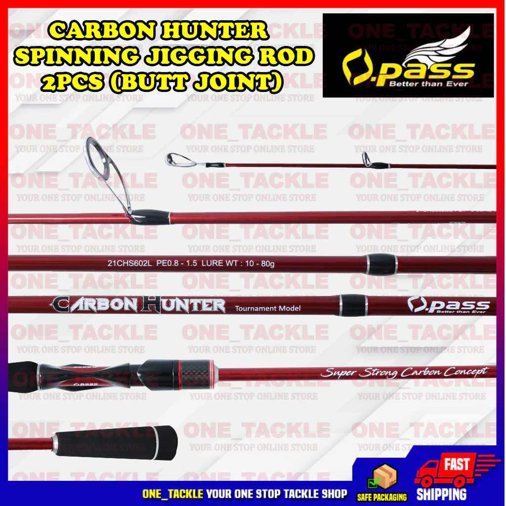 Opass Carbon hunter spinning jigging rod 2pcs butt joint | Shopee Malaysia