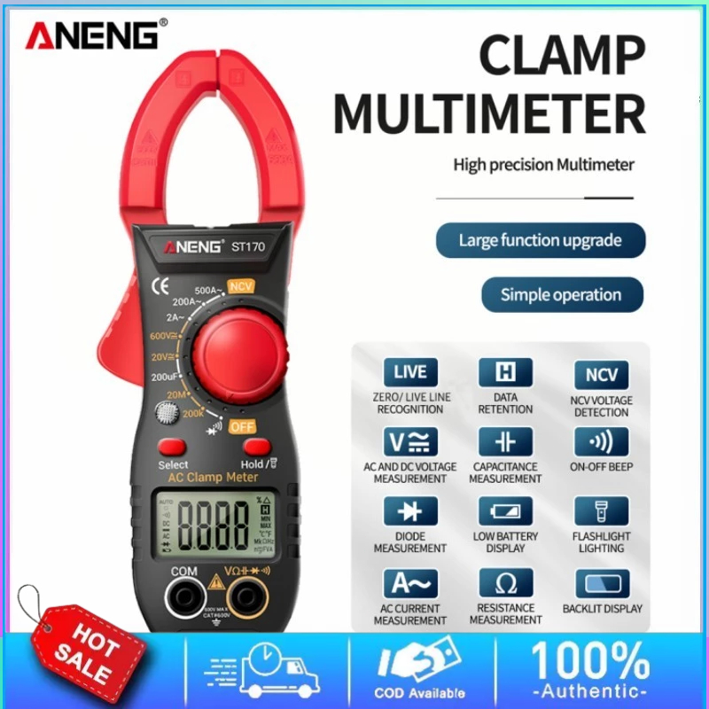 Ready Stock ANENG ST170 Digital Clamp Meter Multimeter Counts 500A ...