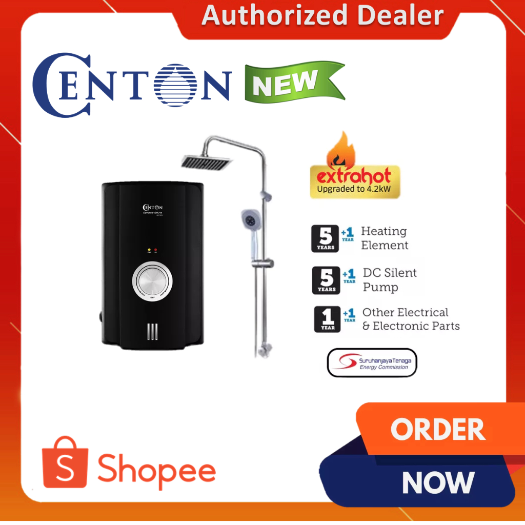 CENTON Instant Shower Water Heater SR711ESP-RS - Vintage Series (with ...