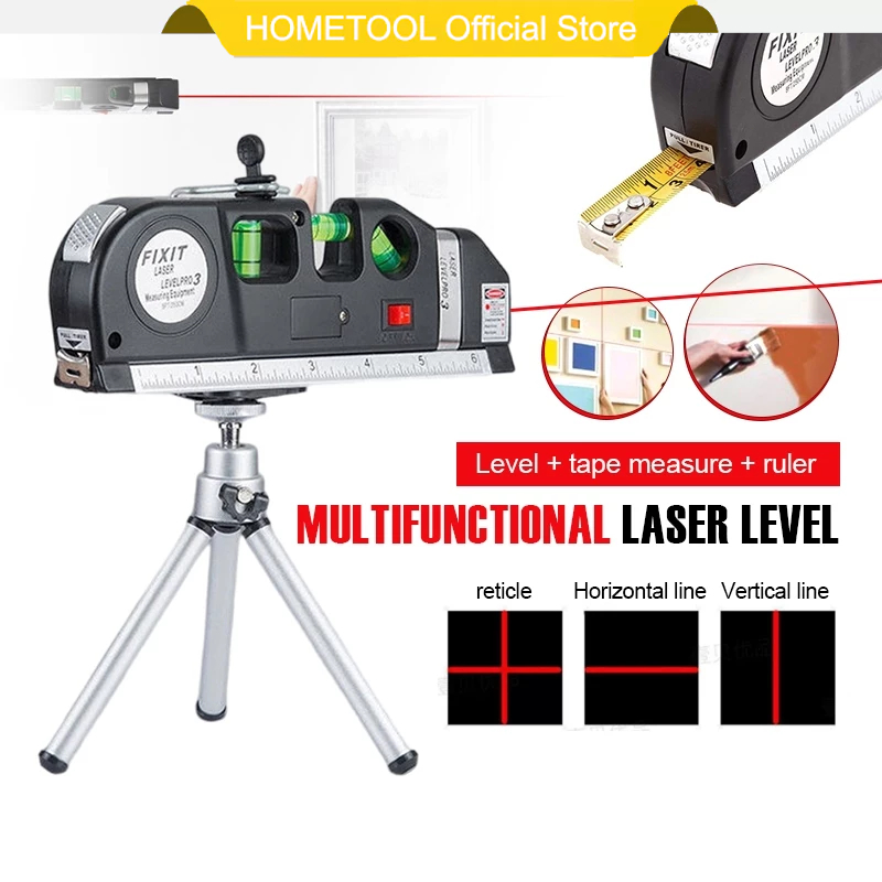 HOMETOOLMLK 4 In 1 Multipurpose Laser Level Meter Spirit Level ...