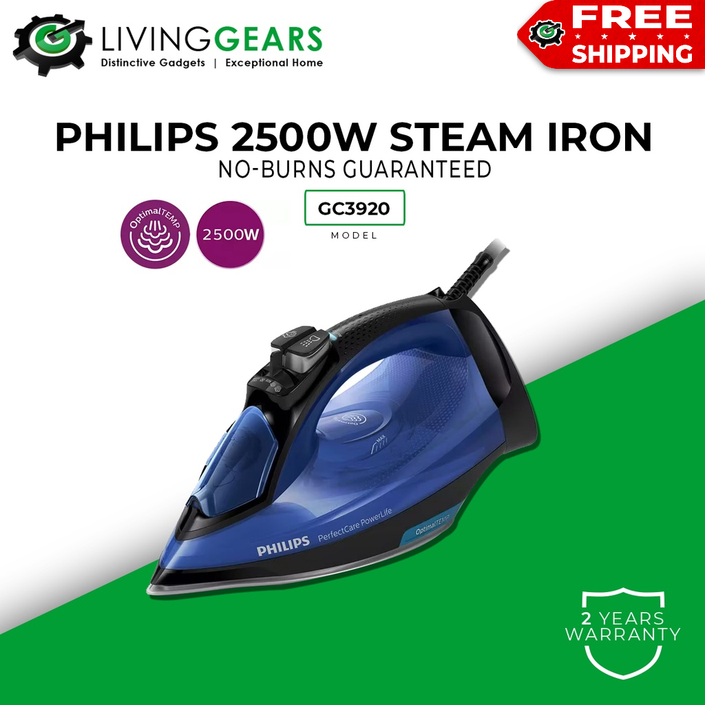 [ NO BURN GUARANTEE ] Philips 2500W PerfectCare Steam Iron GC3920 ...