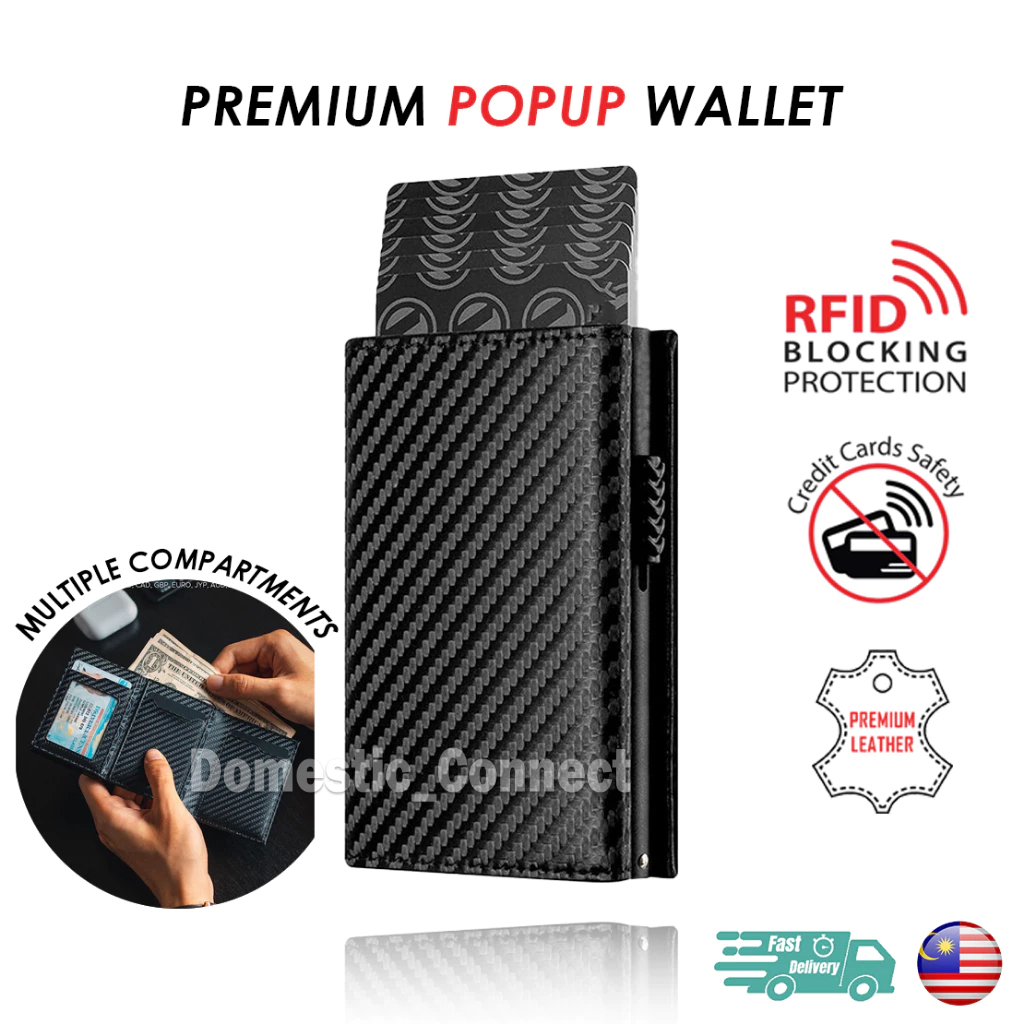 Premium Automatic Pop Up Wallet Card Holder Minimalist Design Aluminum ...
