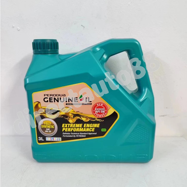 NEW PACKING 3L PERODUA AXIA SAE 0W-20 FULLY SYNTHETIC ENGINE OIL (3L ...