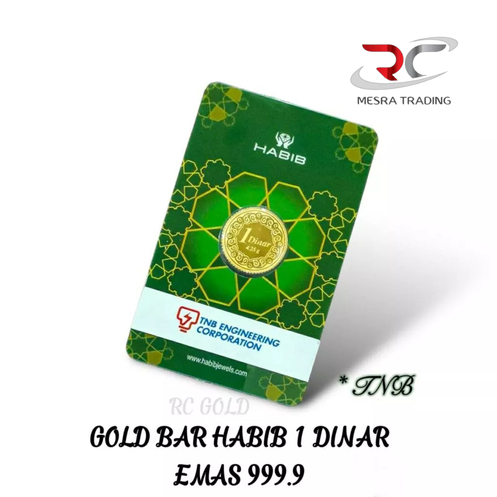 HABIB GOLD 1 DINAR GOLD BAR 999.9 TNB 4.25GM GOLD BAR 999.9 FINE GOLD ...