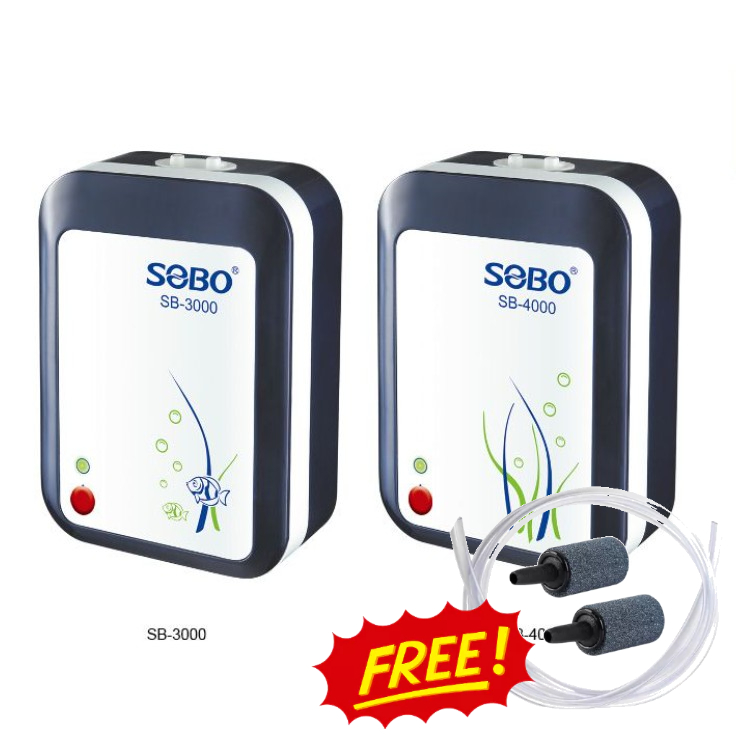 SOBO SB-4000 MINI AC/DC AIR PUMP 2.8W 2x3Liter/min Air Output. | Shopee ...