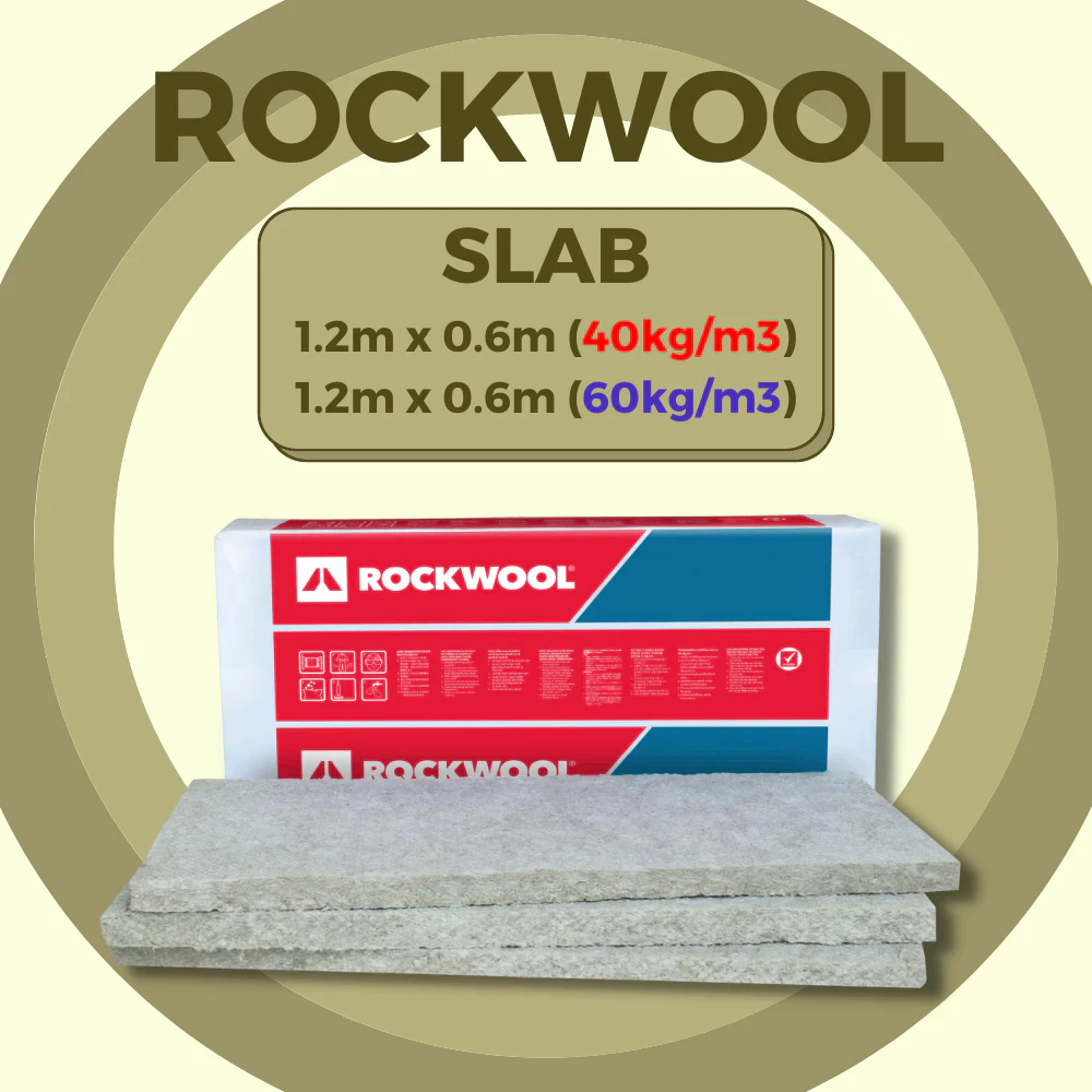 RockWool Slab 1.2m x 0.6m (40kg/m3)/(60kg/m3)Heat Insulation Noise ...