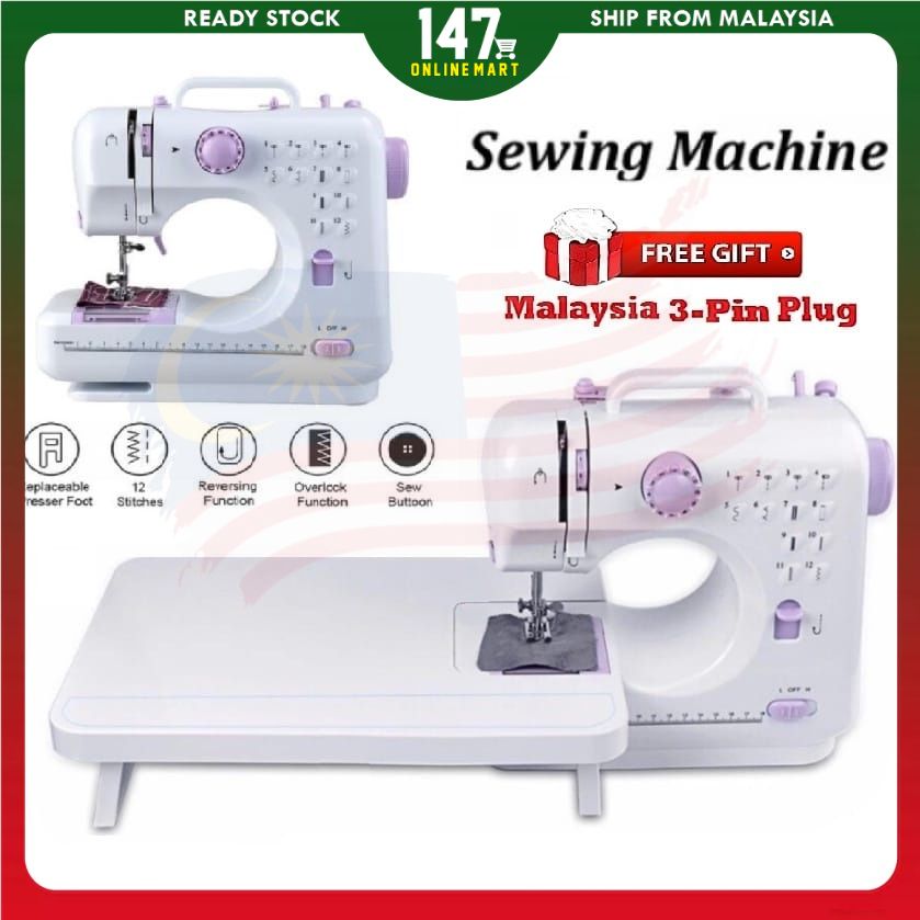 Sewing Machine FHSM-505/YASM-505A Upgraded 12 Sewing Portable Mini Sewing Machine Mesin Jahit ...