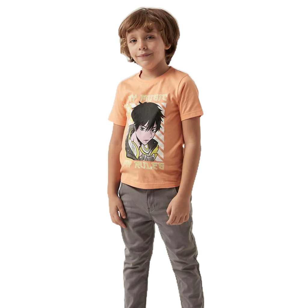 Max Fashion Anime Graphic Print Round Neck T-Shirt With Short Sleeves ...