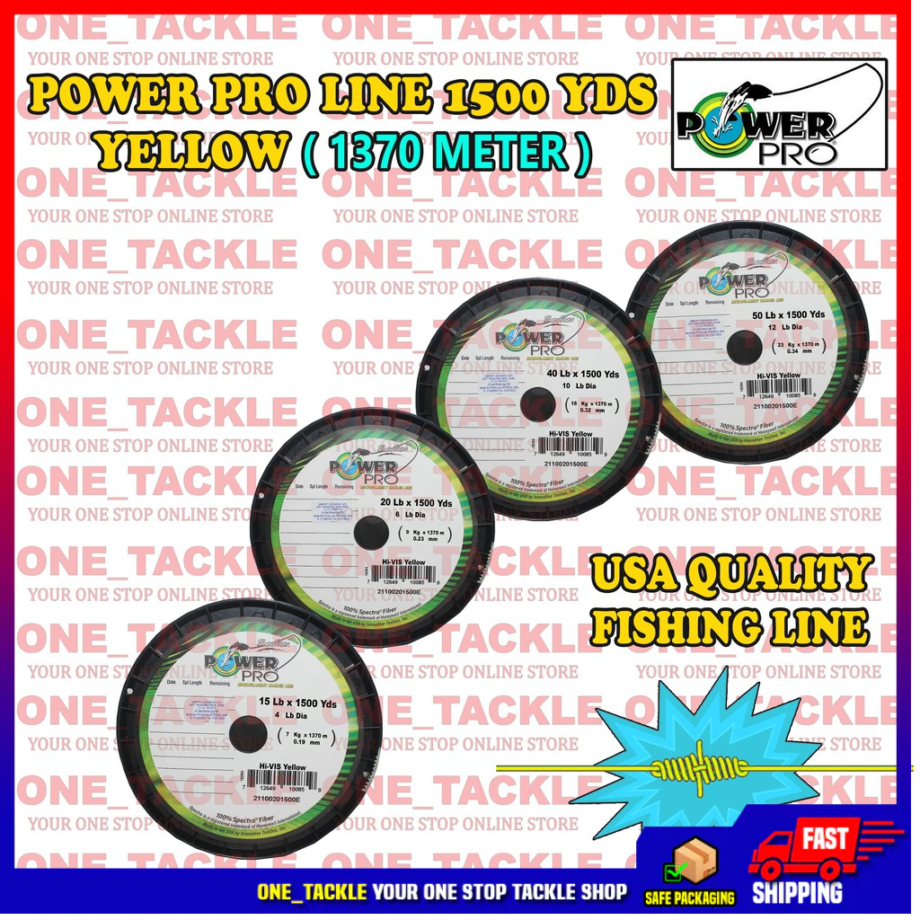 Power Pro Line 1500 YDS Yellow/TALI METER | Shopee Malaysia