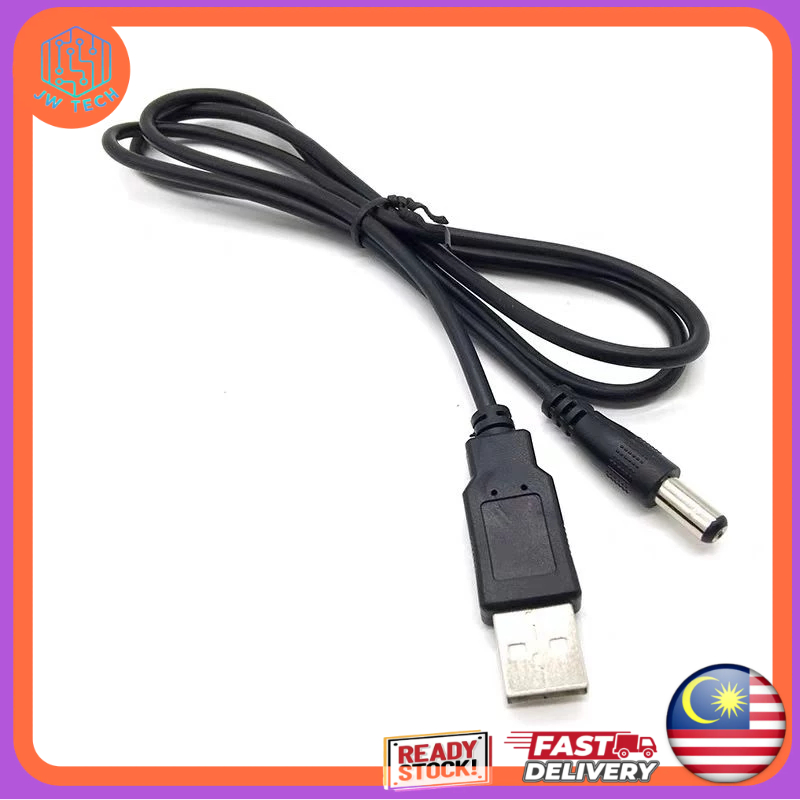 USB To DC 5V 5.5mm*2.1mm/2.5mm 1 Meter | Shopee Malaysia