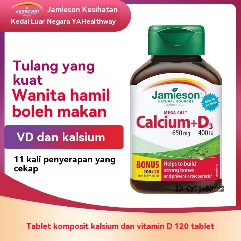 Jamieson Calcium Carbonate D3 Tablet Kalsium untuk Dewasa, Wanita ...