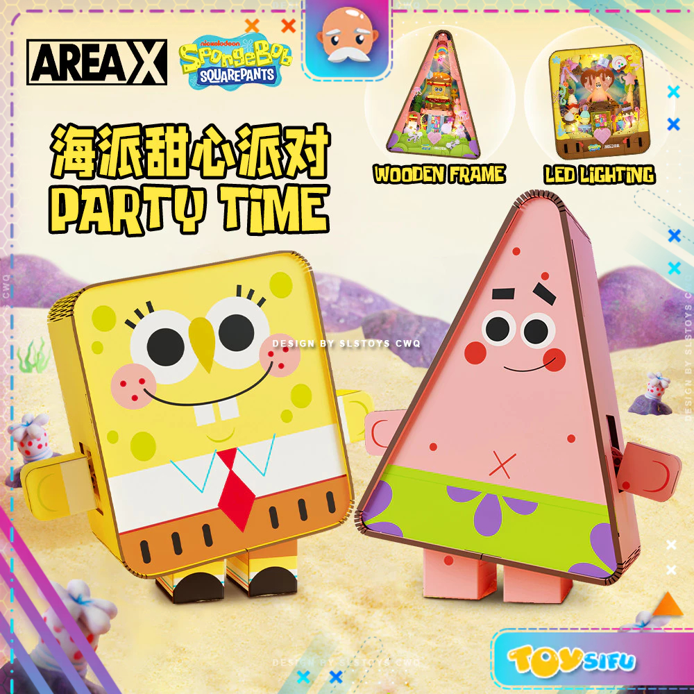 AREA-X Block AB0033-34 LED Wooden Casing Spongebob Patrick Cartoon Gift ...