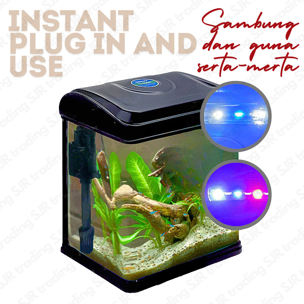 SOBO Mini Aquarium Fish Tank T-240F T-290F T-820F Set Pump Filter LED ...