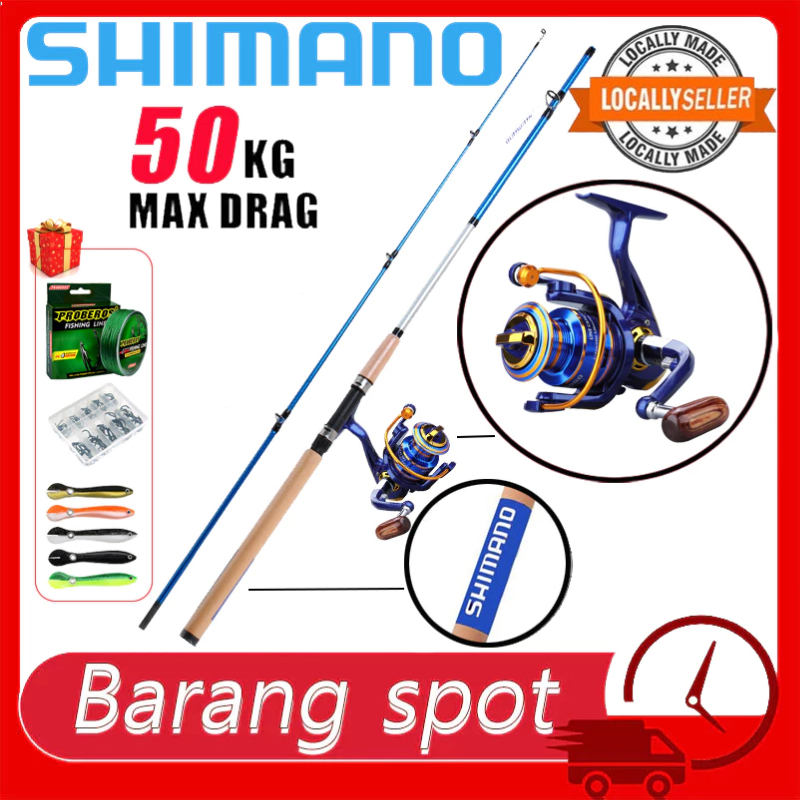 SHIMANO Pancing Set Reel Spinning Fishing Rod Spinning Fishing Rod Set ...