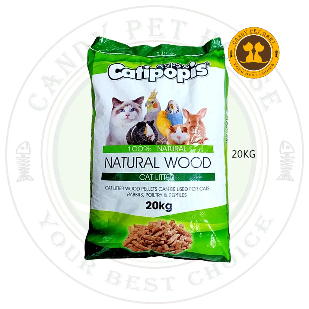 Catipopis® Natural Pine Wood Pellet Cat Litter / Pasir Kucing (20KG ...
