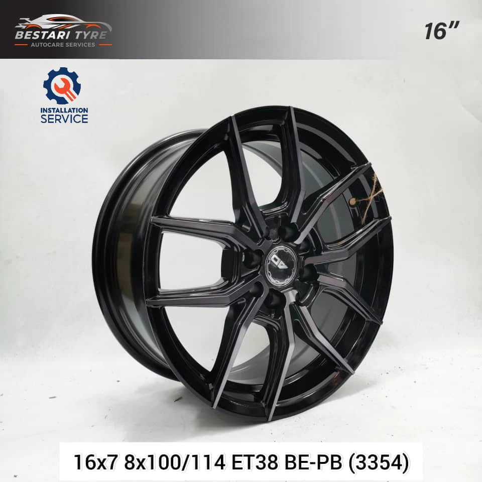 【Installation Available】3354 AEDEE 16 INCH 16X7 8X100/114 ET38 BE-PB READY STOCK SPORT RIM ...