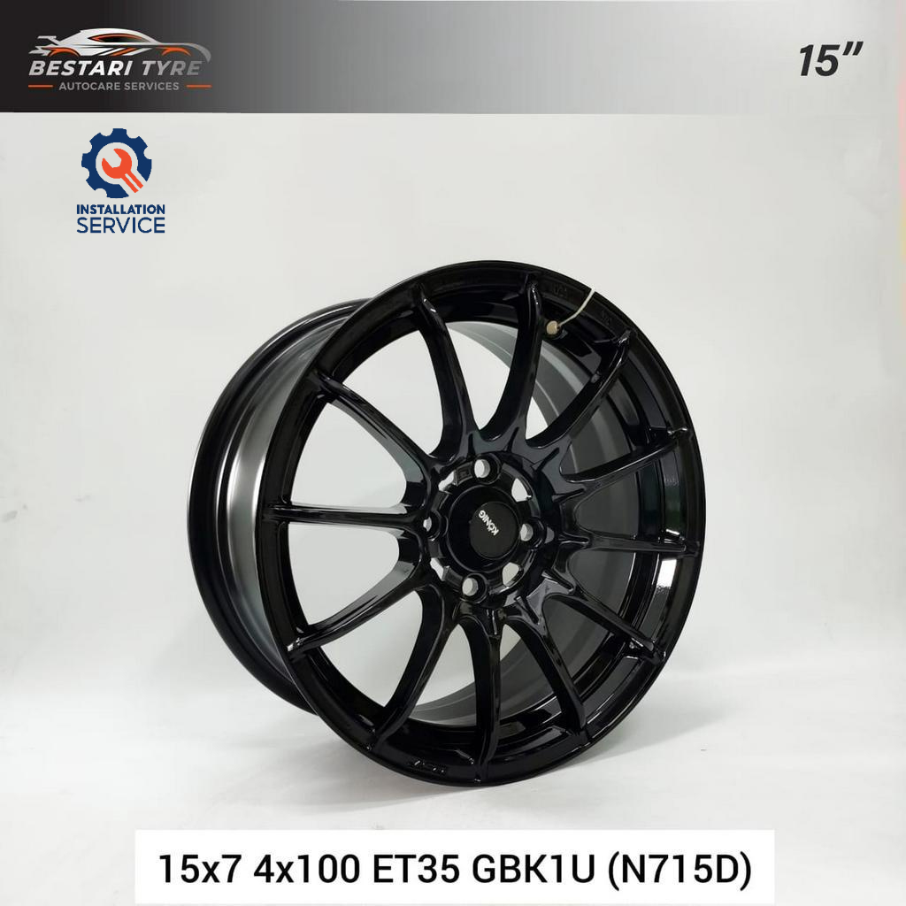 【Installation Available】N715D KONIIG DIAL-IN 15 INCH 15X7 4X100 ET35 GBK1U READY STOCK SPORT RIM ...