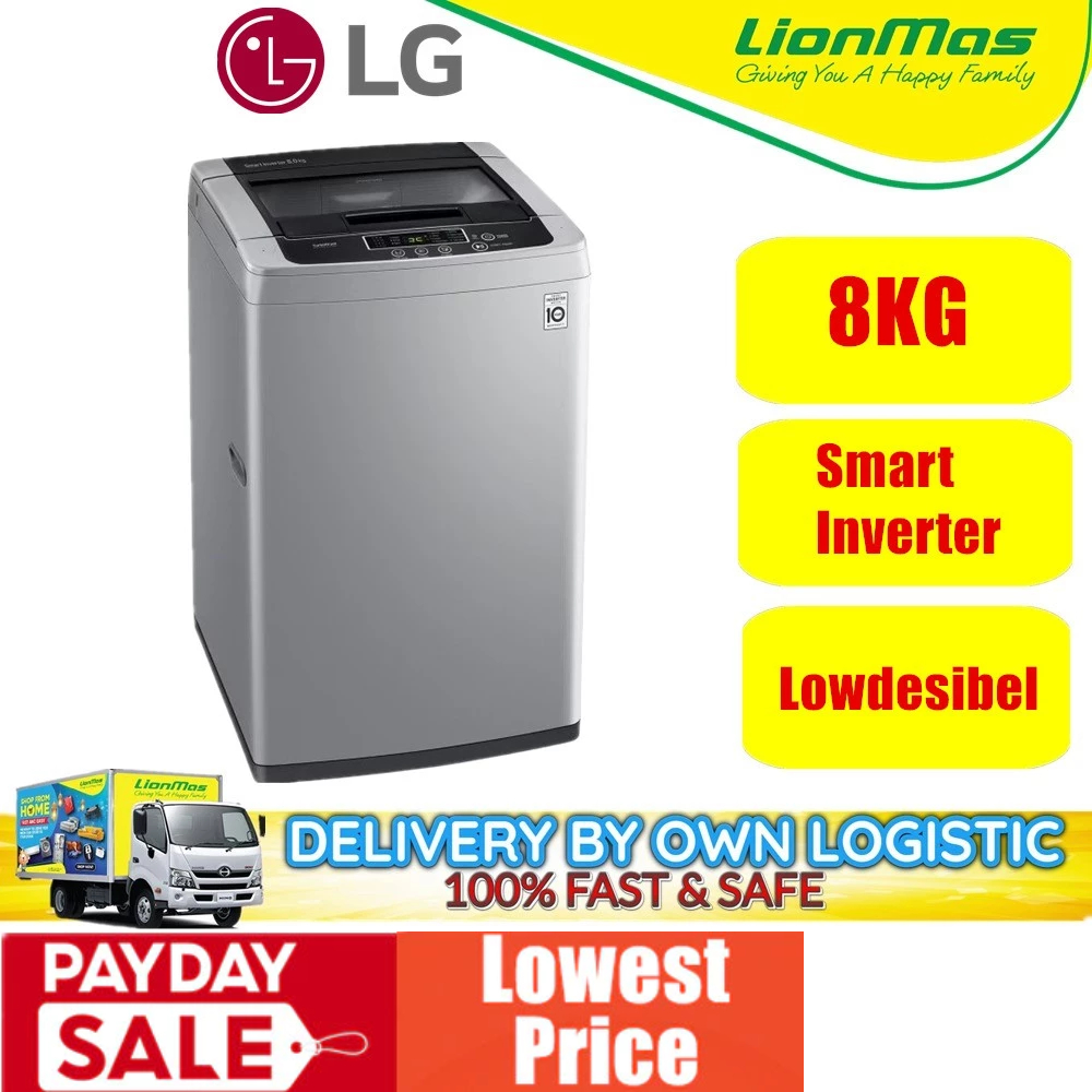 LG 8KG Smart Inverter Washing Machine T2108VS3M Washer Mesin Basuh ...