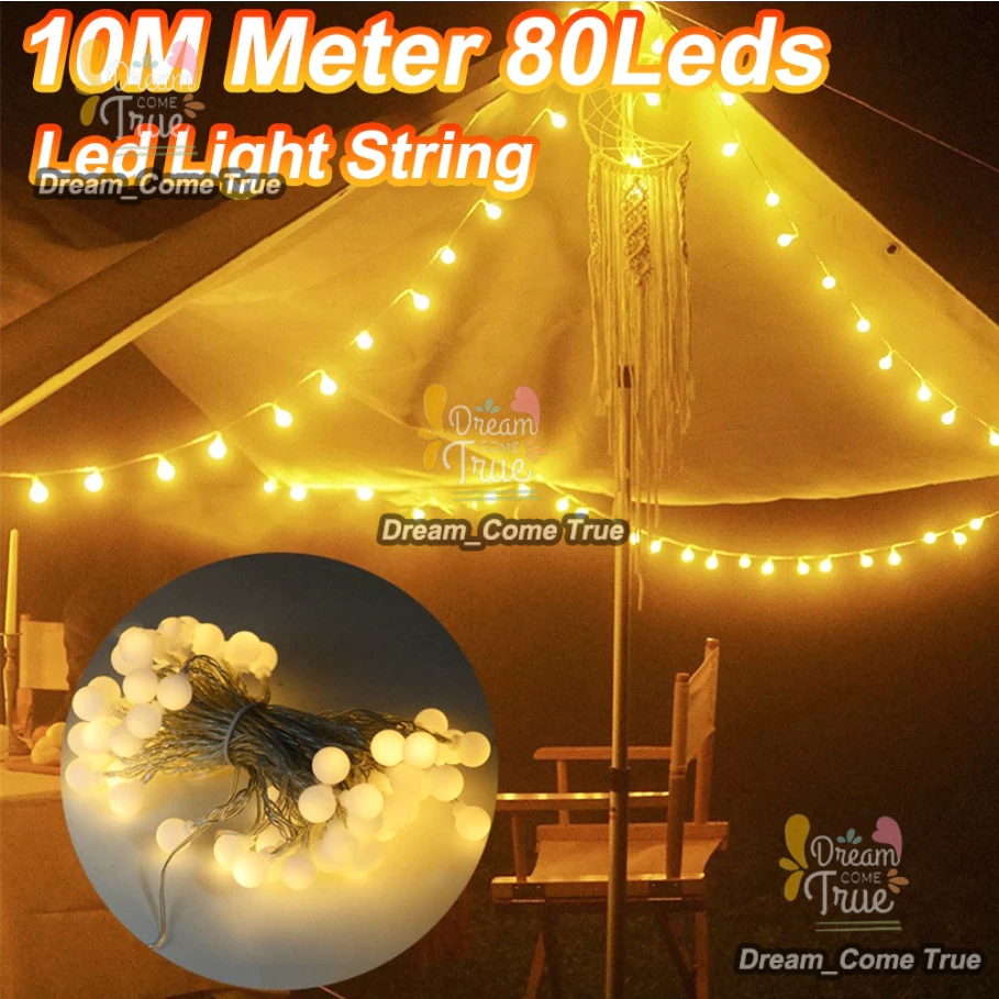 Lampu led Camping Outdoor LED Light String Ball Fairy Light Strip Lampu ...