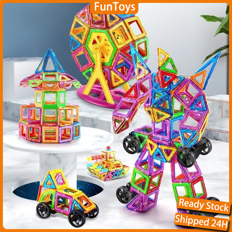 【24H】148Pcs Magnetic Building Blocks Children Construction Set Model ...
