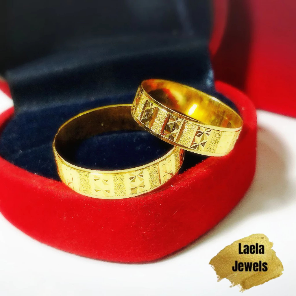 LAELA CINCIN BELAH ROTAN BINTANG PETAK EMAS TULEN 916 GOLD RING ...