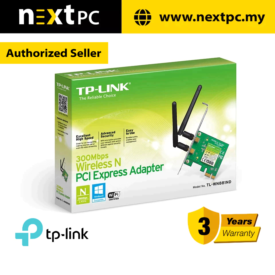[Ready Stock] TP-LINK TL-WN881ND 300Mbps Wireless N PCI Express Adapter ...