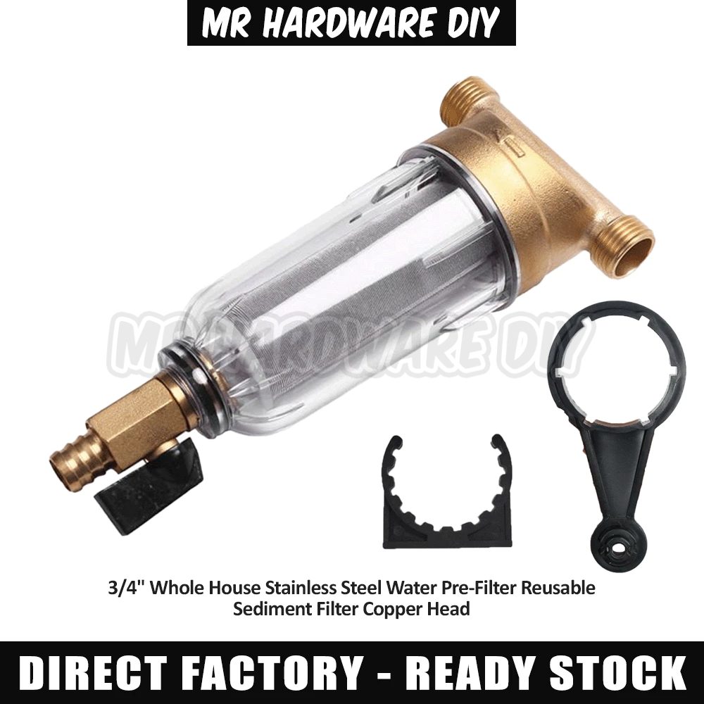 3/4" Reusable Stainless Steel Water Pre-Filter Spin Down Sediment ...