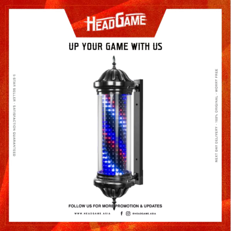 [1 Year Warranty] Barber Pole #HL85 (85CM) Waterproof Barbershop Lamp ...