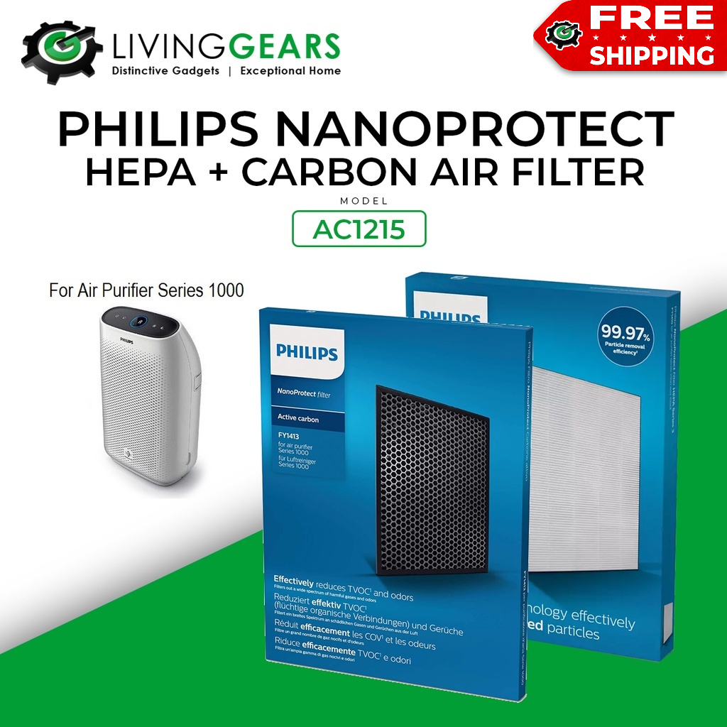PHILIPS AC1215 NanoProtect Active Air Filter Carbon FY1413/30 / Hepa ...