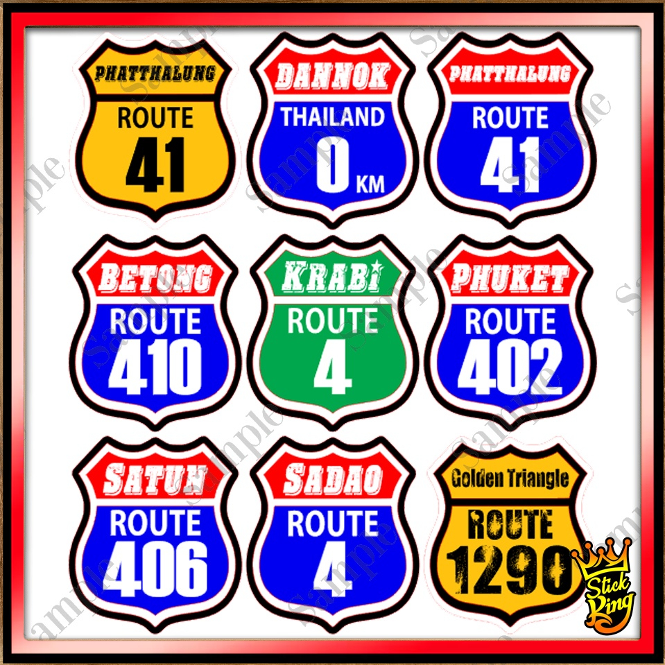 THAILAND ROUTE STICKER [NON OFFICIAL] - OUTDOOR & WATERPROOF | Shopee ...