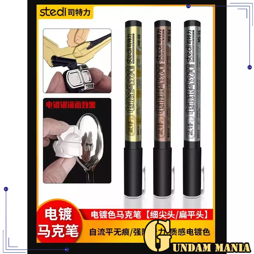 Stedi Chrome Marker Pen Gold , Silver , Copper | Shopee Malaysia