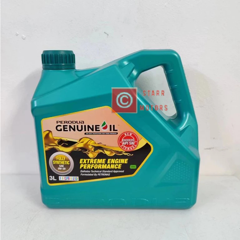 PERODUA SAE 0W-20 3L AXIA BEZZA 1.0 NEW MYVI ENGINE OIL FULLY SYNTHETIC ...
