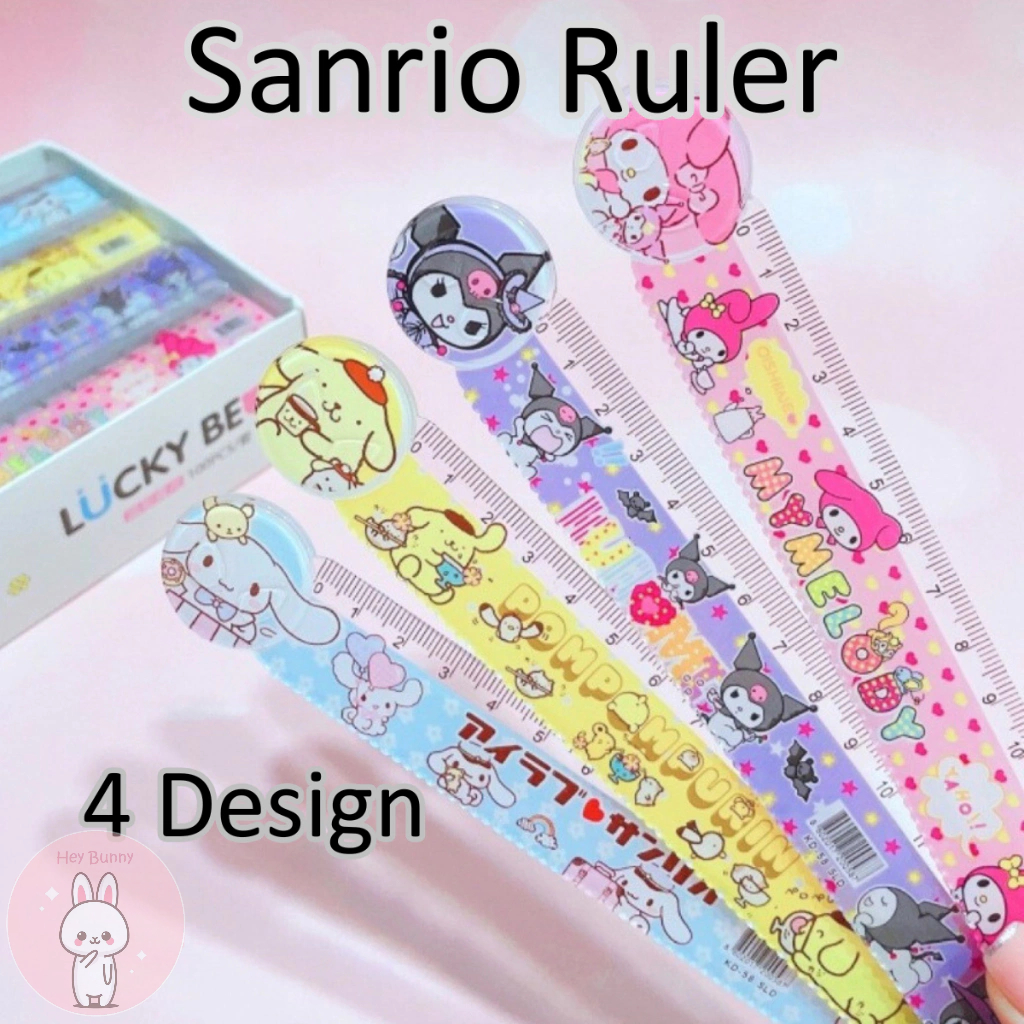 Sanrio Ruler 15cm Kuromi My Melody Cinnamoroll Purin Cute Rulers ...