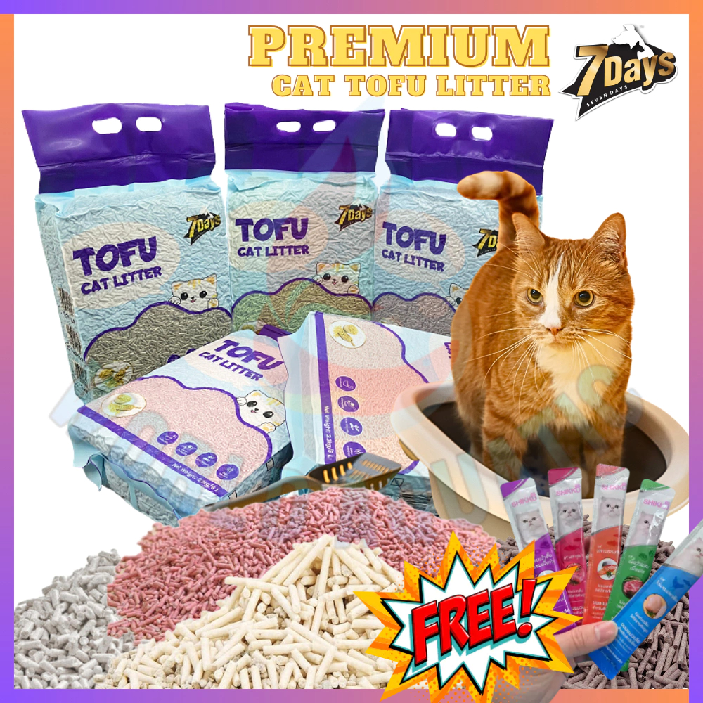 7 DAYS Kucing Tofu Cat Litter 2.3KG / 6L (GREEN TEA / ORIGINAL / CHARCOAL / PEACH / ROSE ...