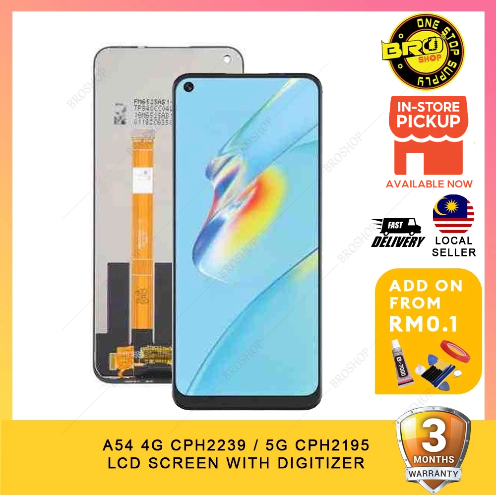 BROSHOP BS Compatible Lcd For Op A54 4G / 5G / Cph2239 / Cph2195 Touch Screen Digitizer Skrin ...
